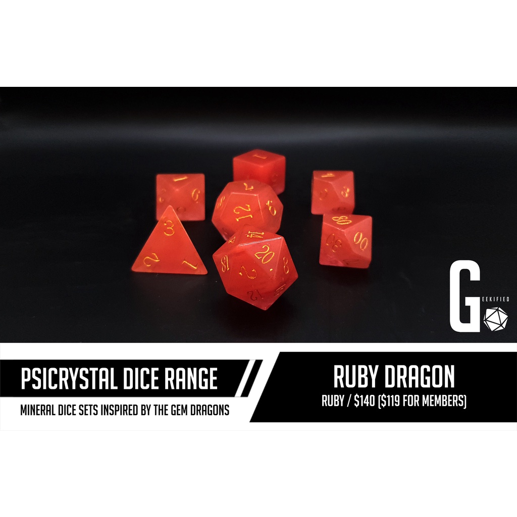 Geekified Psicrystal Series "Ruby Dragon" Gem (Ruby) Dice | Shopee Singapore