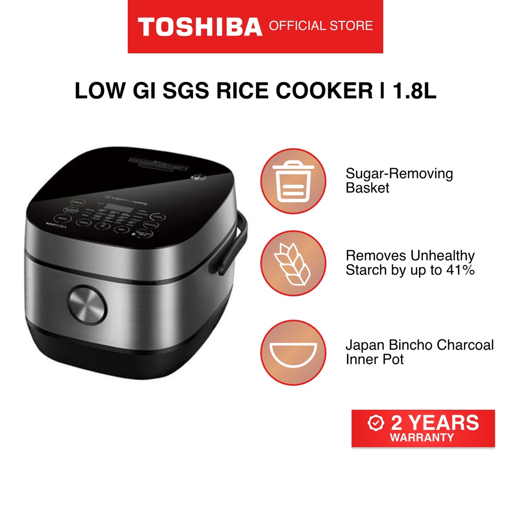 Toshiba RC-18ISPS Black Aluminum 3mm 7-layer Inner Pot Low GI Rice ...
