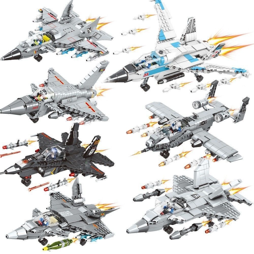 Building Block Military Aircraft Carrier Fighter J-15J31 Boy F22 Plane ...