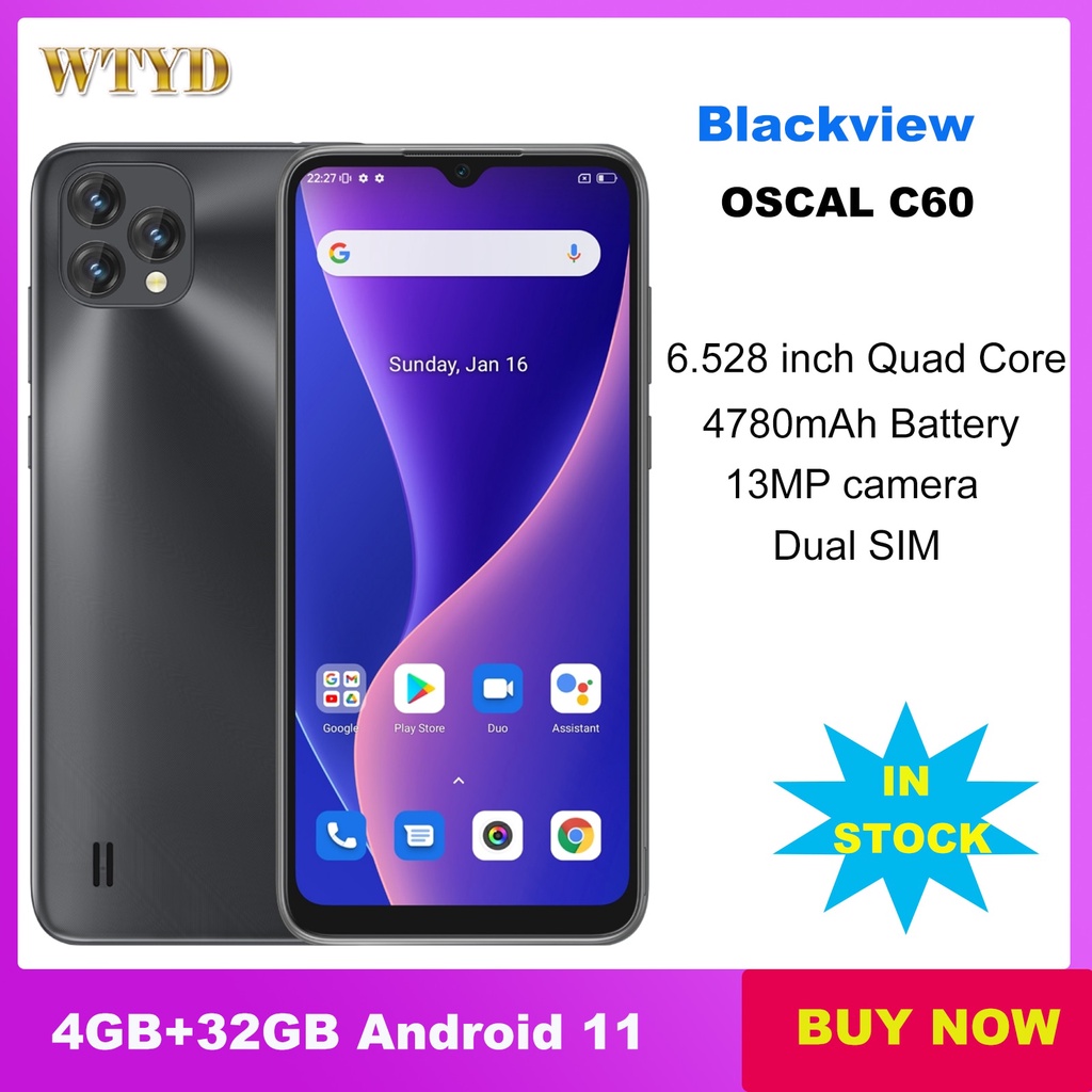 Blackview OSCAL C60 6.528 inch Android 11 Phone 4GB+32GB Helio A22 Quad ...