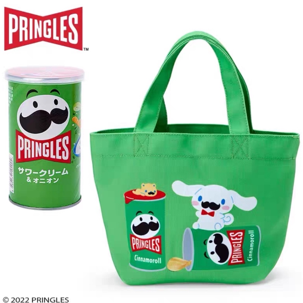 Cute Pringles + Cinnamoroll / Hello Kitty Canvas Tote Bag Lunch Bag ...
