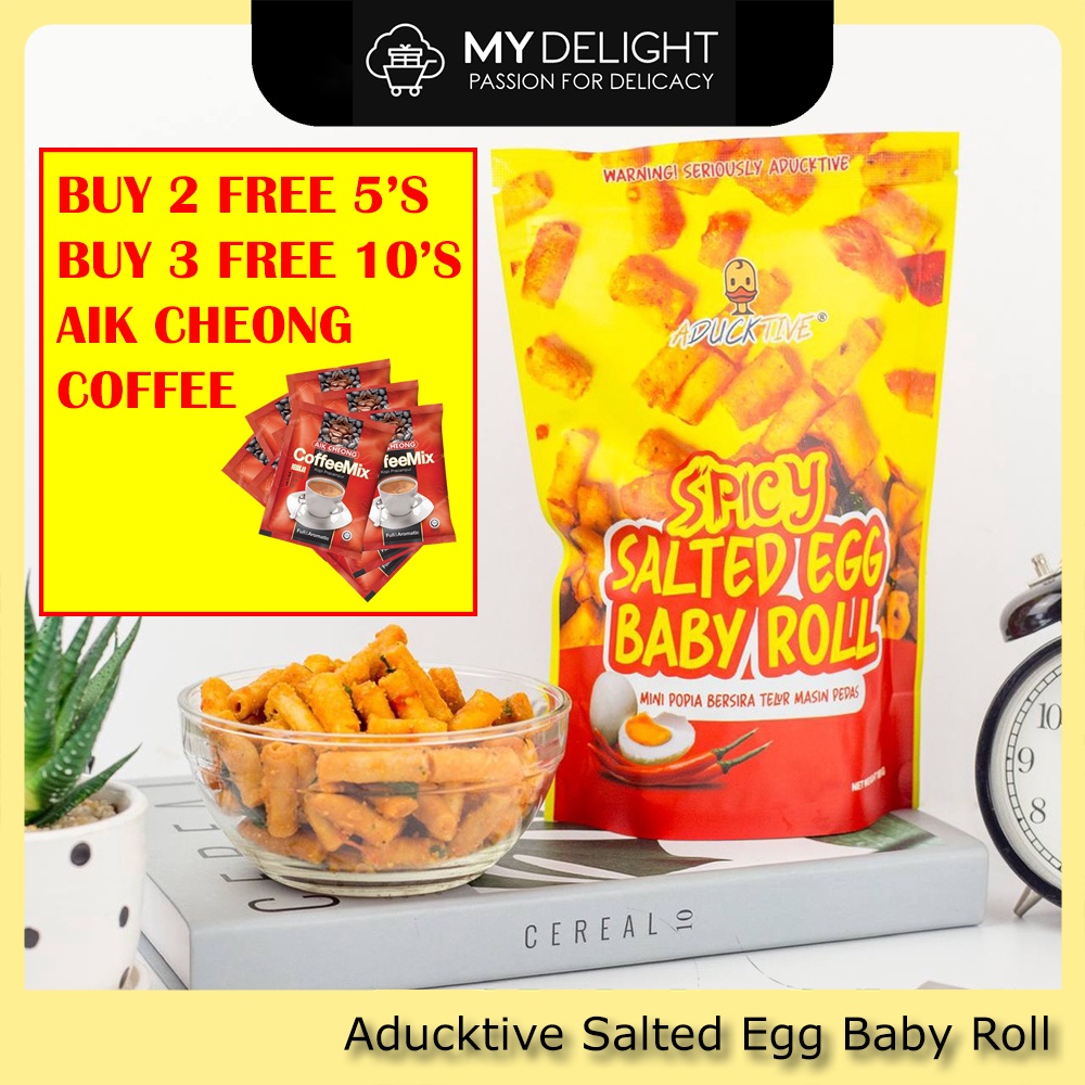 180g ADUCKTIVE Salted Egg Baby Roll Mini Popia Ranggup Snack SG Ready ...