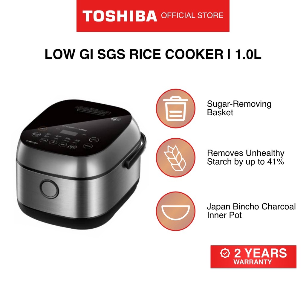 Toshiba RC-10IRPS Black Aluminum 3mm 7-layer Inner Pot Low GI Rice ...