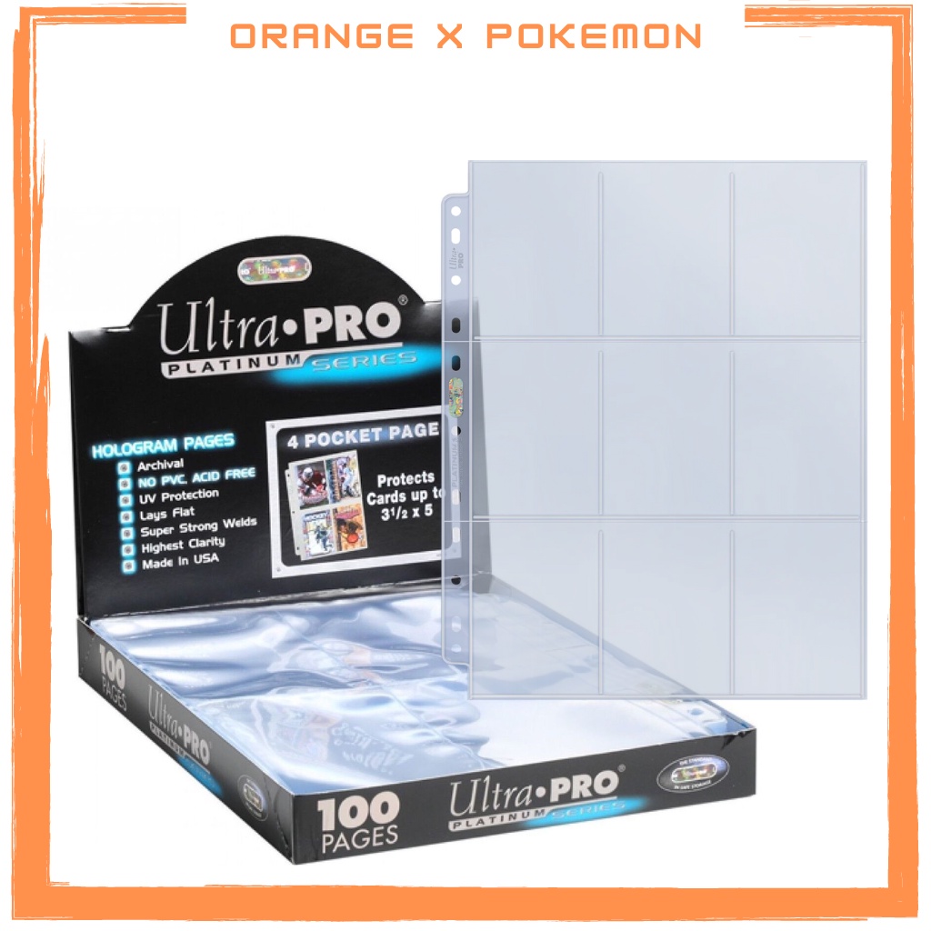 [Ultra Pro] Platinum 9-Pocket Pages for STANDARD Size Cards (Pokemon ...