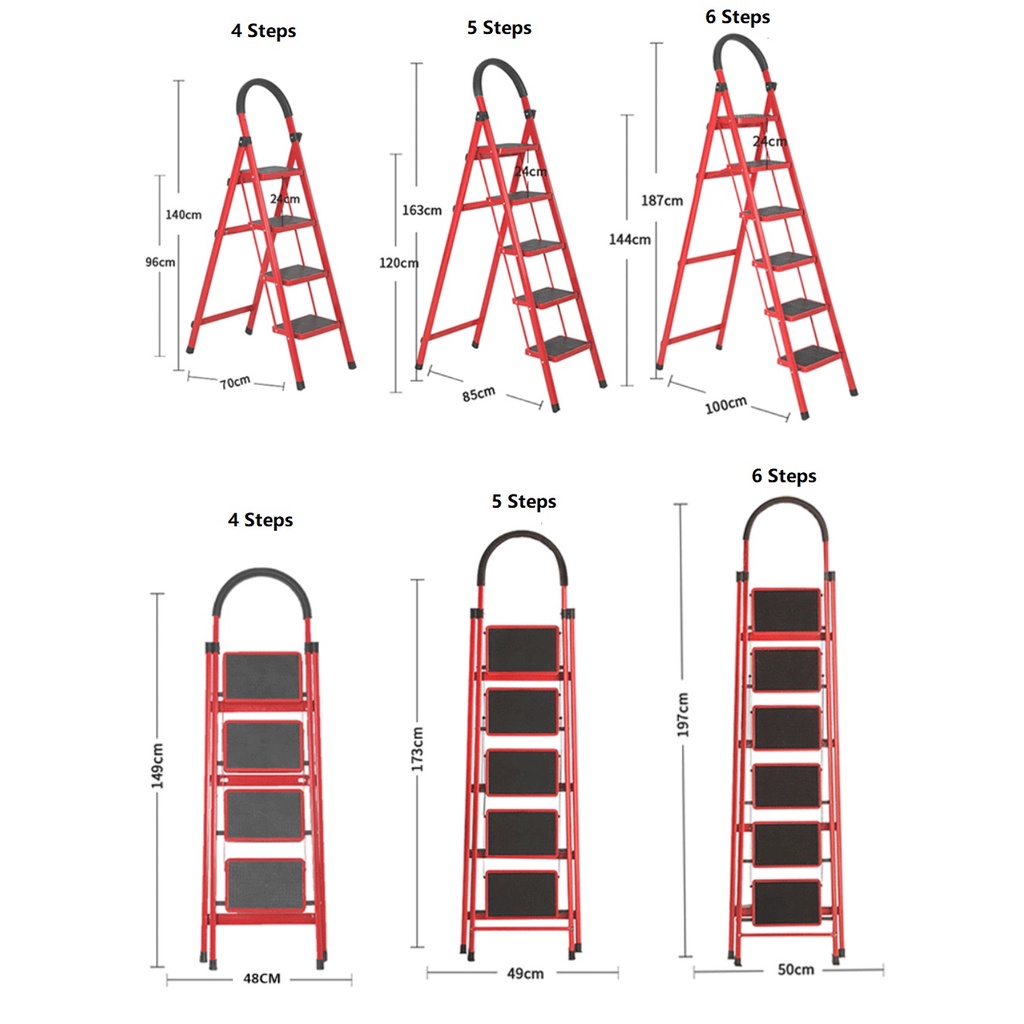 [SG Seller] Ladder / Step Ladder Foldable/ Household Ladders (2/3/4/5/6 ...