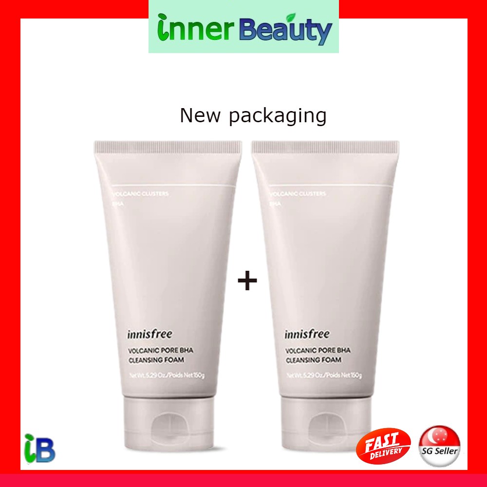 Innisfree - Bundle 2 Jeju Volcanic Pore BHA Cleansing Foam 150g | Shopee Singapore