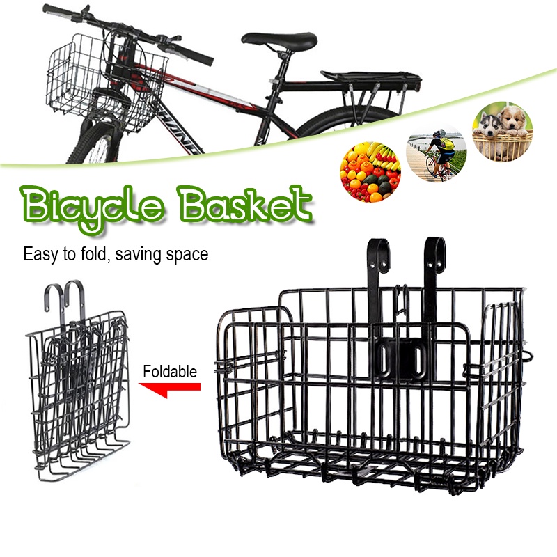 【SG STOCK】Foldable Metal Bicycle Basket for Scooter all Bicycle Ebike ...