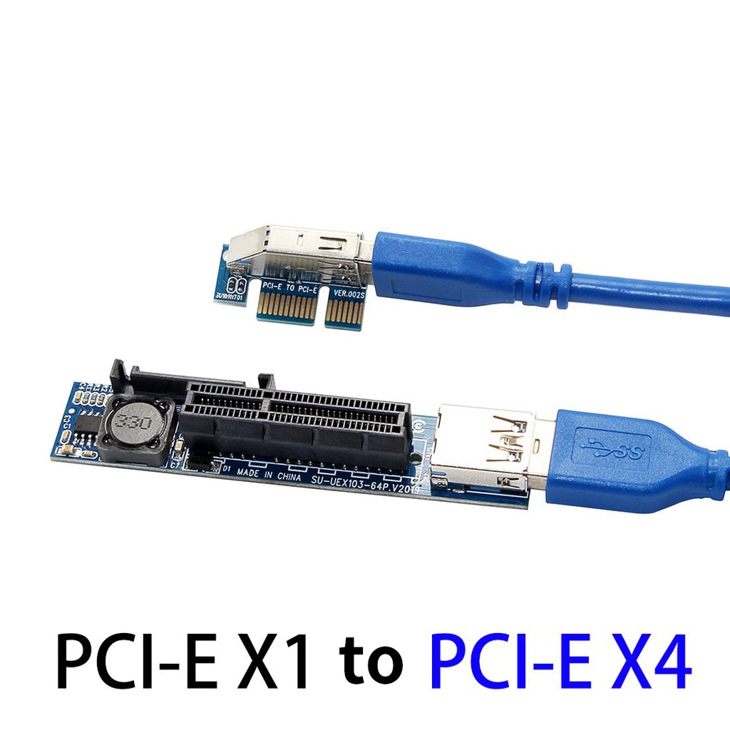 PCI-E 1X to X1 Extender Adapter USB 3.0 Cable SATA Power PCI Express ...