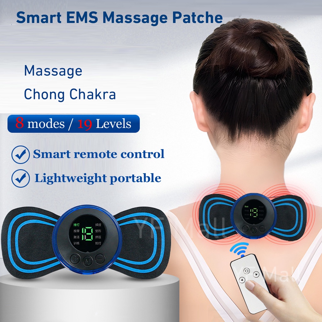 EMS Cervical Massage Stickers USB Rechargeable Stimulator Neck Hump ...