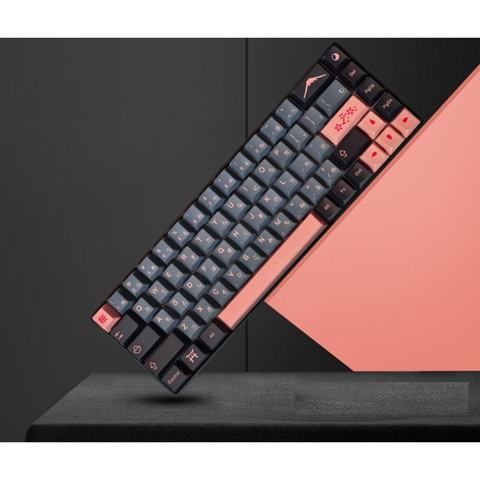 [Local Ready] 129 keys Night Sakura Keycap black pink 8008 olivia ...