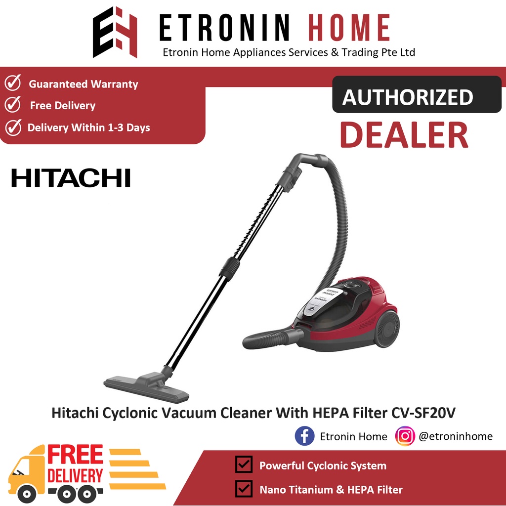 Hitachi Cyclonic Vacuum Cleaner With HEPA Filter CV-SF20V | Shopee ...