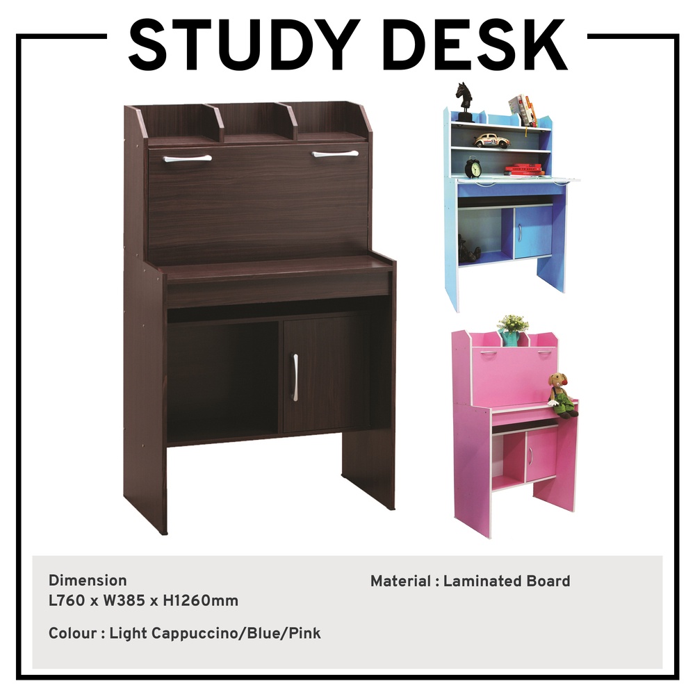 Study Desk with Shelf Study Table Writing Table Desk Folding Table ...