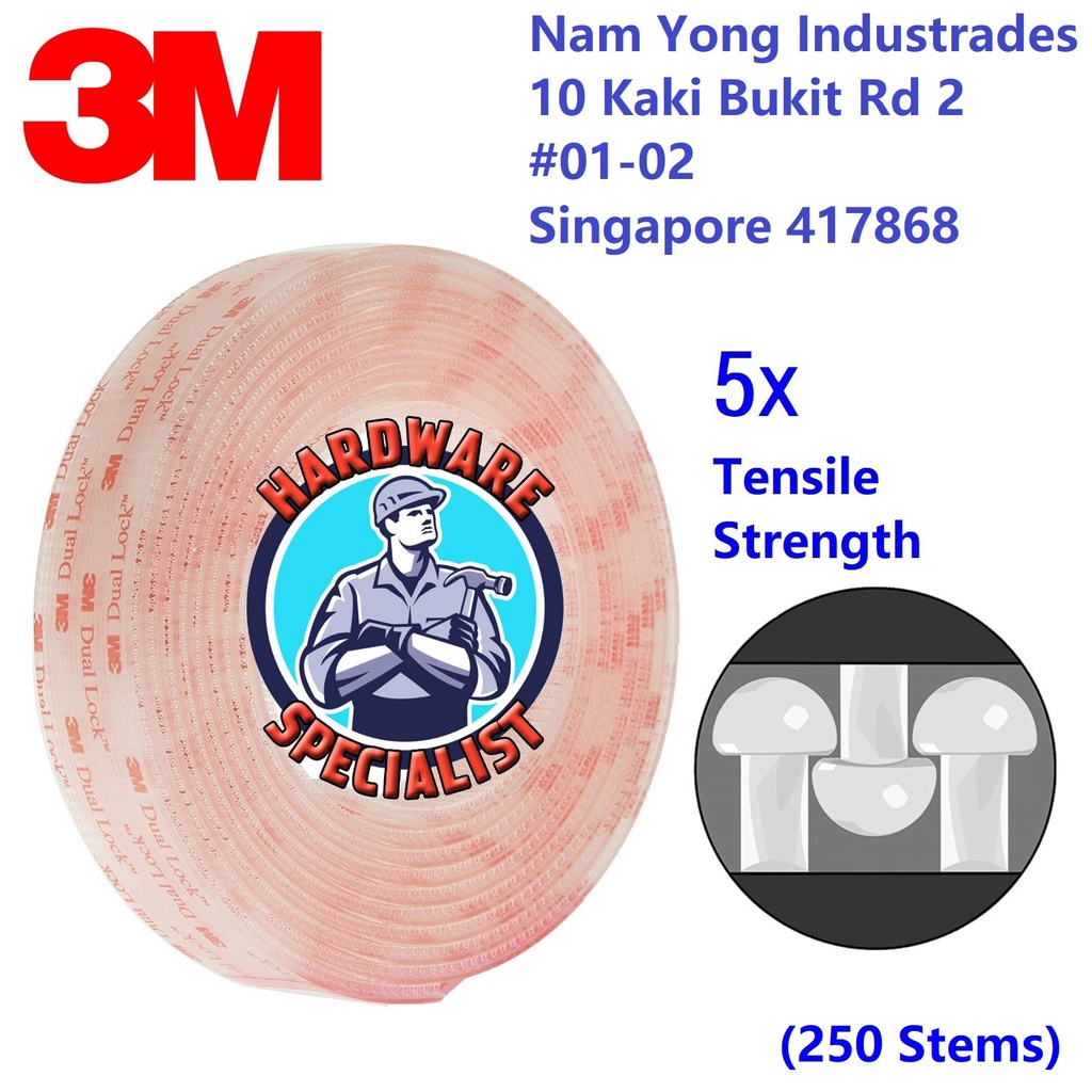 3M Dual Lock Recloseable Fastener SJ3560 250 Stems Clear | Shopee Singapore