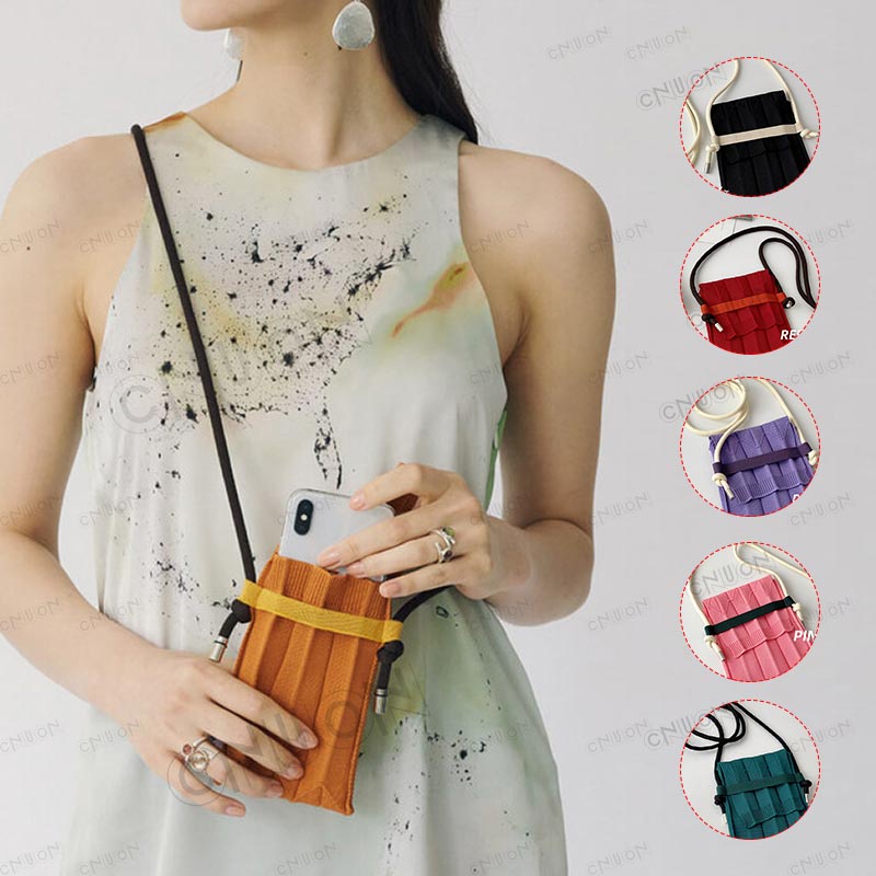 Female Organ Folds Shoulder Bags Woman Soft Knitted Crossbody Bags ...