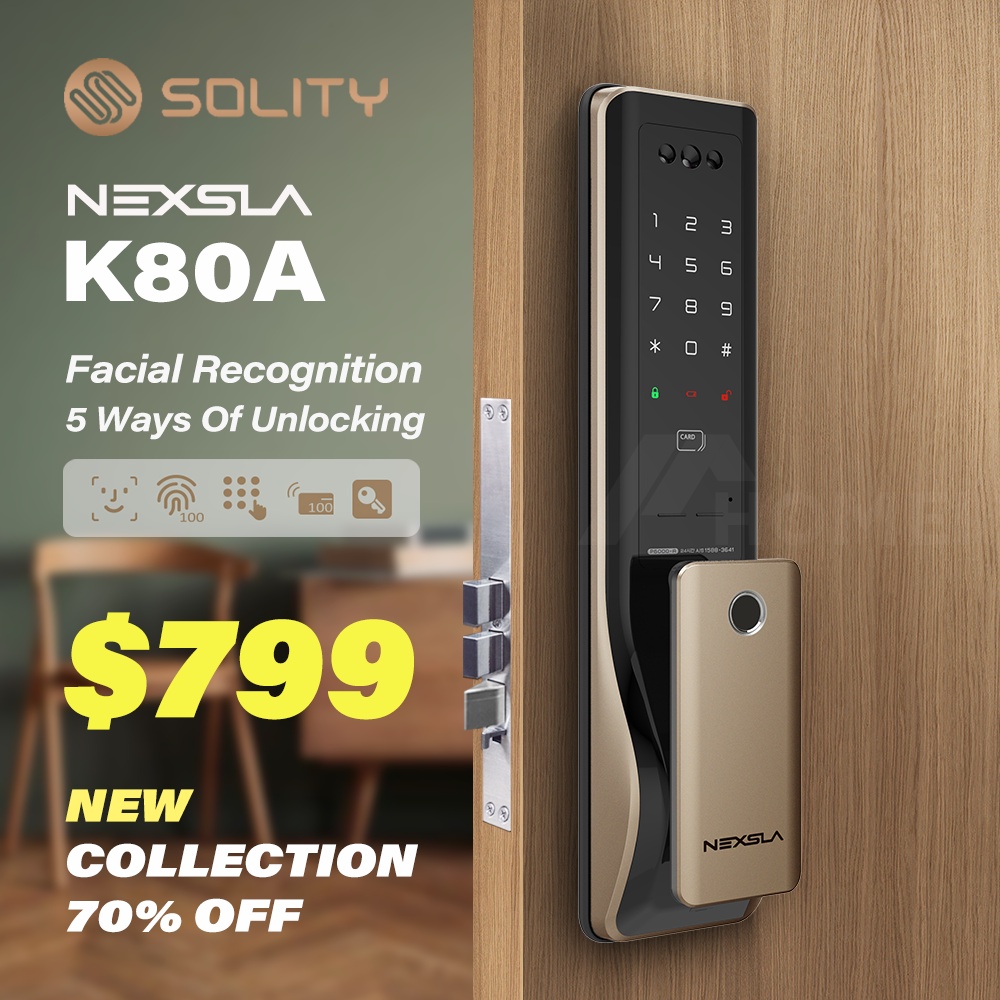 K80A NEXSLA 3D FACE Facial Recognition Digital Door Lock New Arrivals Easier to open the door ...