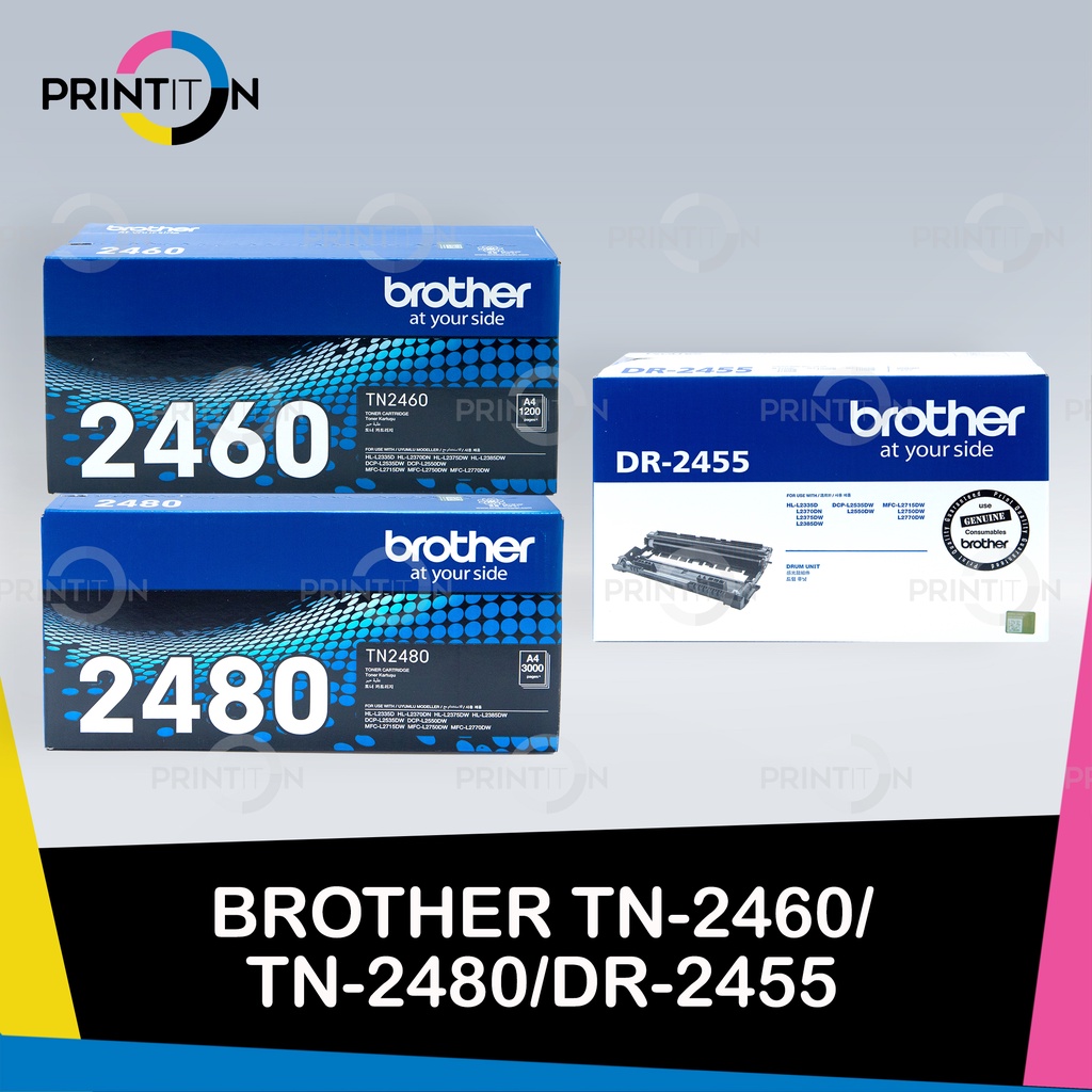 [Original] Brother Toner TN-2460 TN 2460 / TN-2480 TN 2480 / DR-2455 DR ...