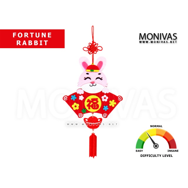 Fortune Rabbit CNY Hanging Decorations Creative DIY Crafting Bonding ...