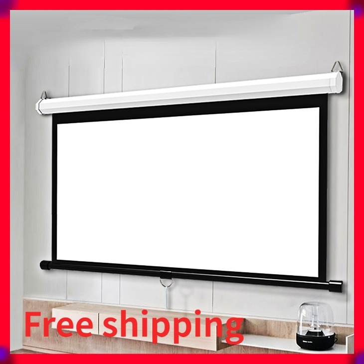 Hand-pull Projection Screen HD Screen Canvas 16:9 Projector Home ...
