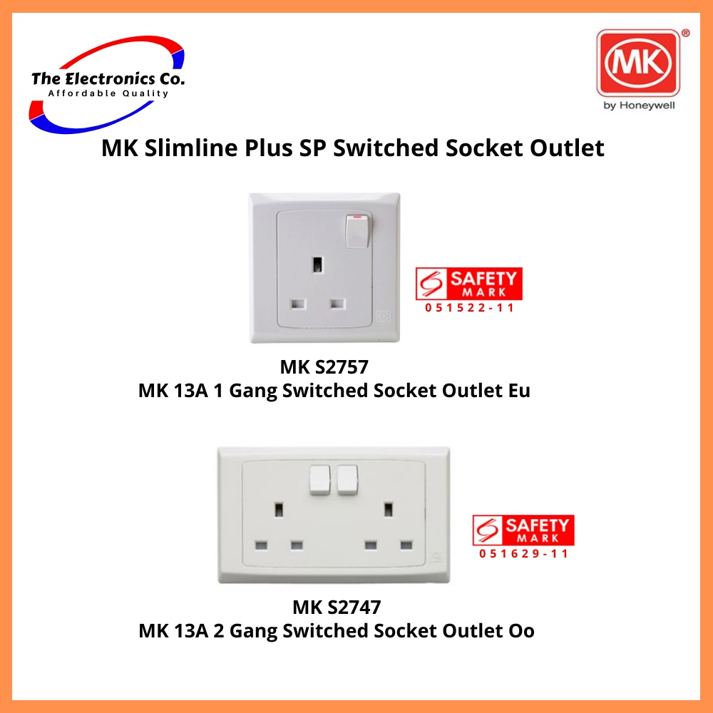 MK Slimline Plus SP Switched Socket Outlet | Shopee Singapore