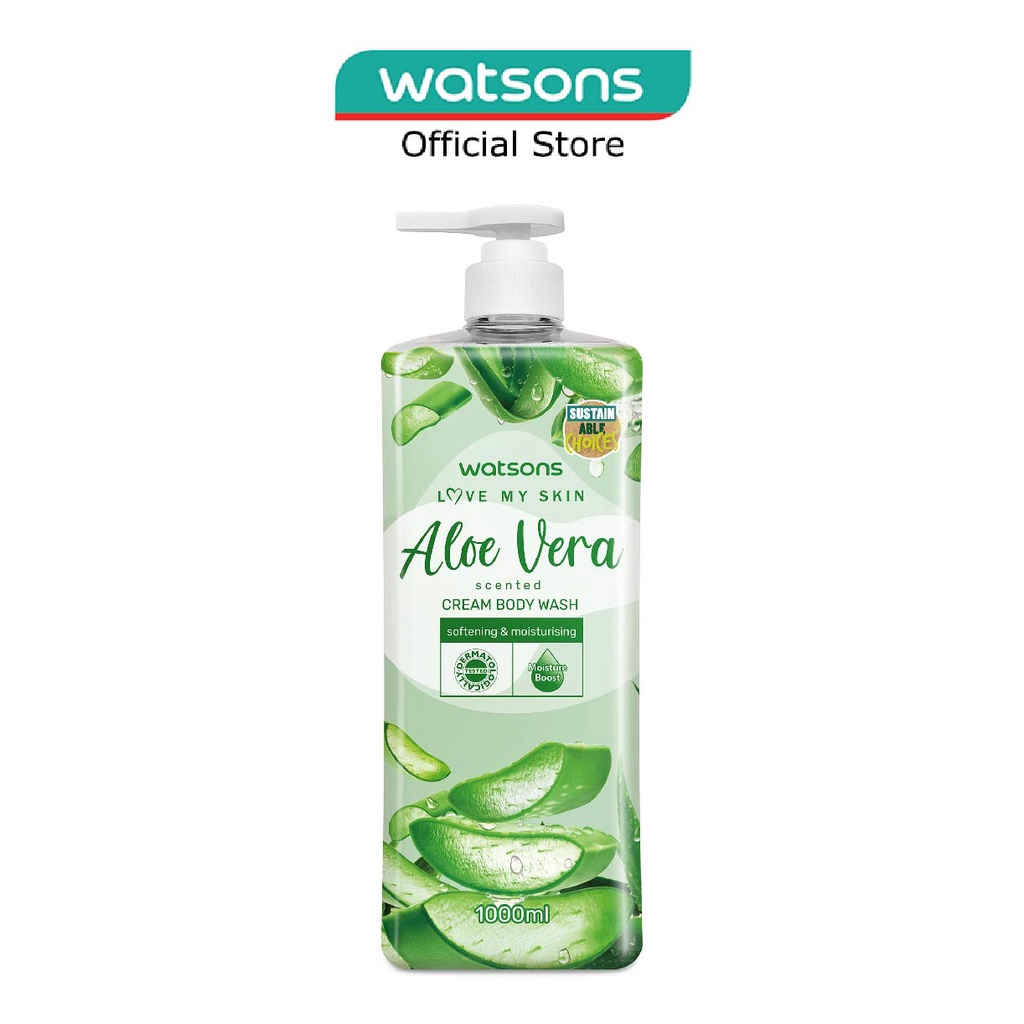 WATSONS Aloe Vera Scented Cream Body Wash (Softening & Moisturising ...