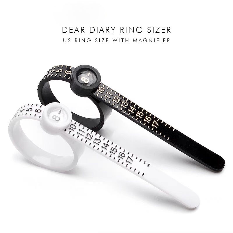 Dear Diary US Ring Sizer With Magnifier (Measure Engagement Ring Size Anniversary Wedding ...