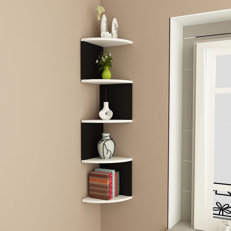 WEILIANG Corner Shelf Fan Partition Wall Triangle Shelf Corner Wall ...