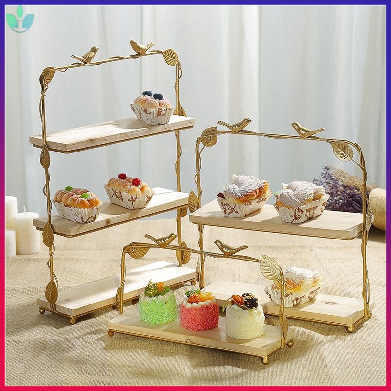 Dessert rack Sen style wooden table display frame Nordic wedding iron ...