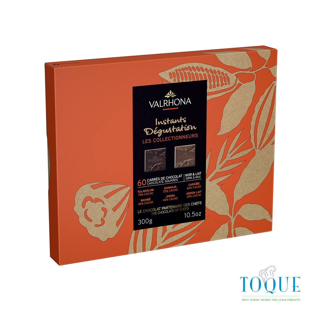 Valrhona Gift Box 60 Squares Dark & Milk Choc 300gm | Shopee Singapore