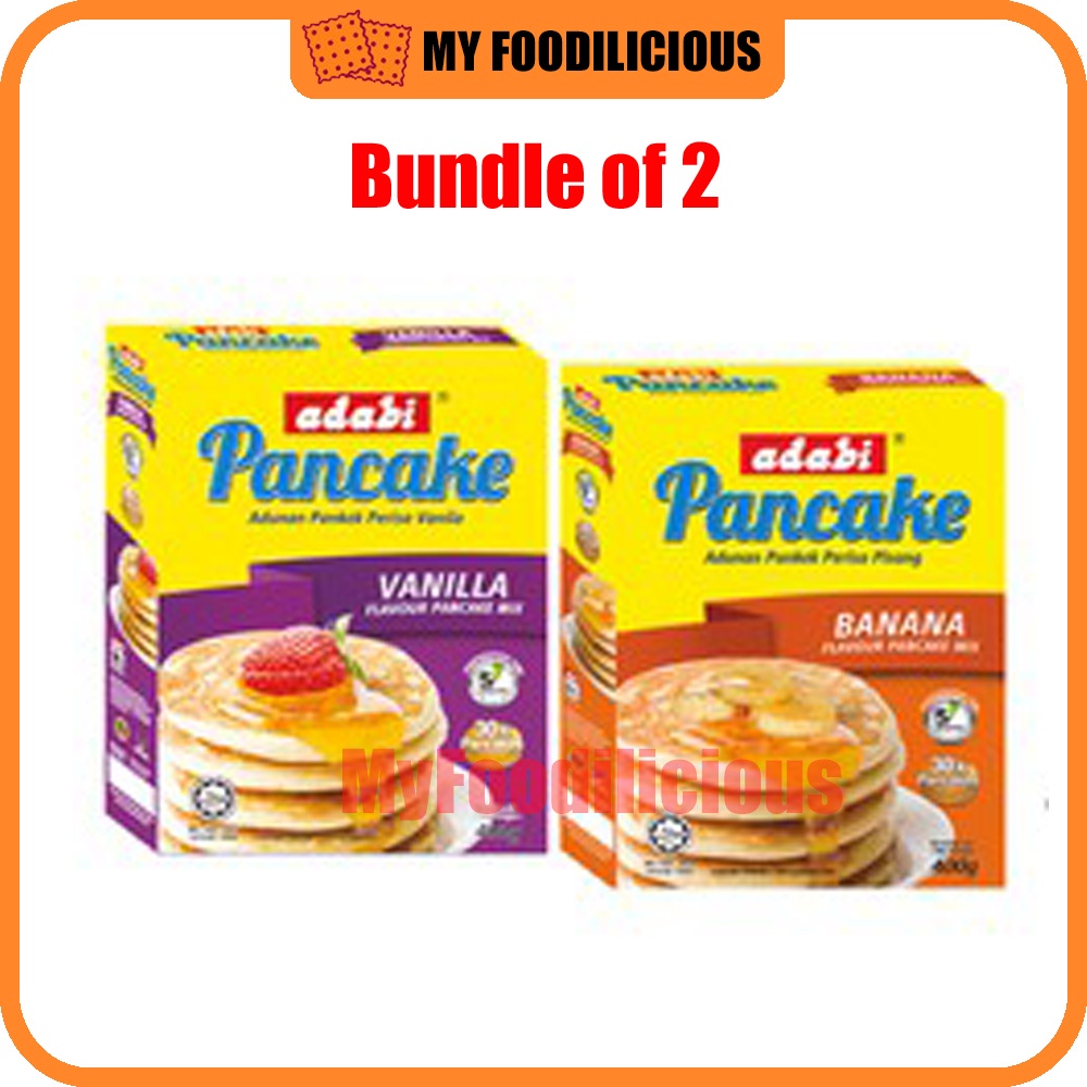 Adabi Pancake Vanilla / Banana Flavour 400g Tepung Pankek Vanila Pisang ...