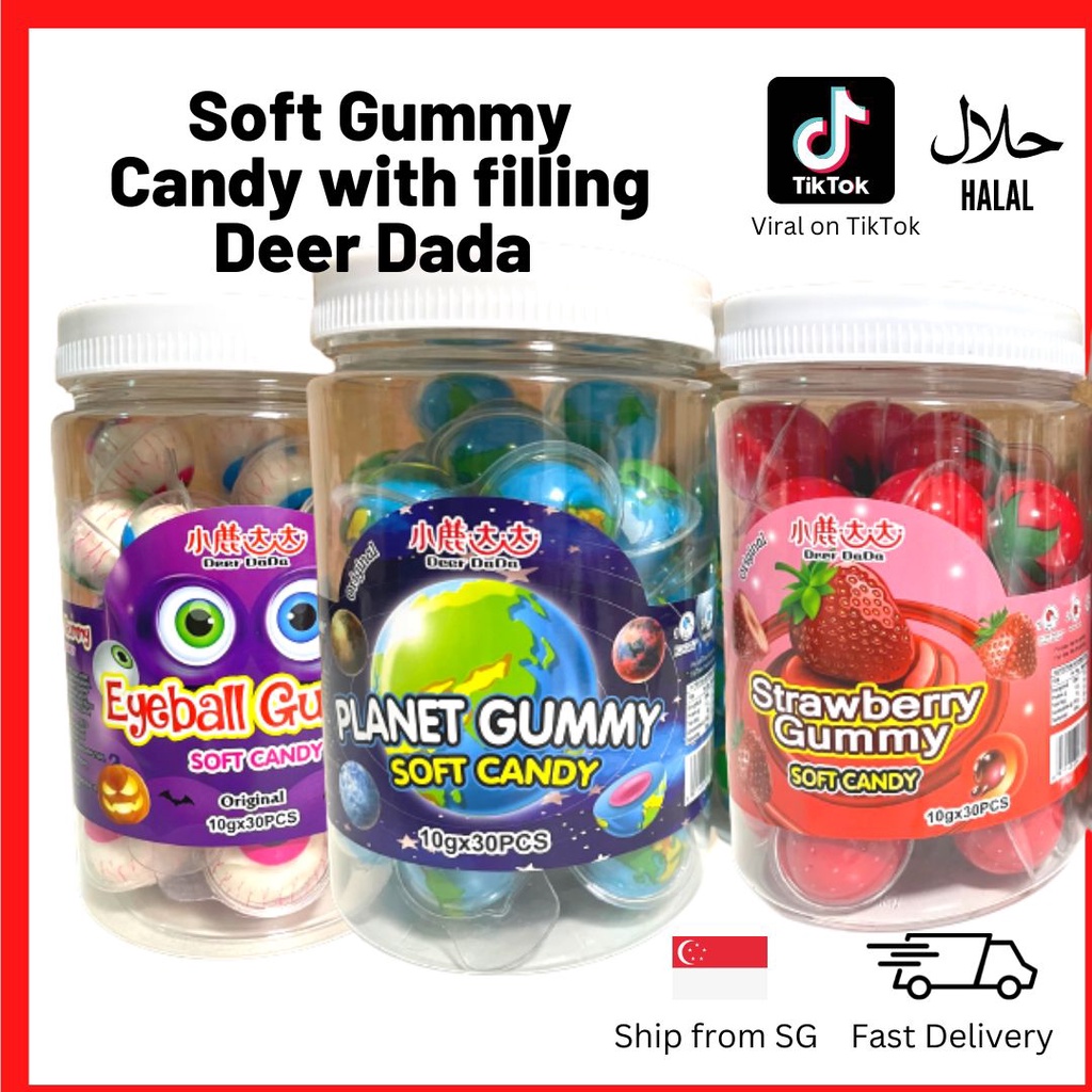 TikTok Viral soft candy with filling Halal (30 pieces), Deer Dada ...