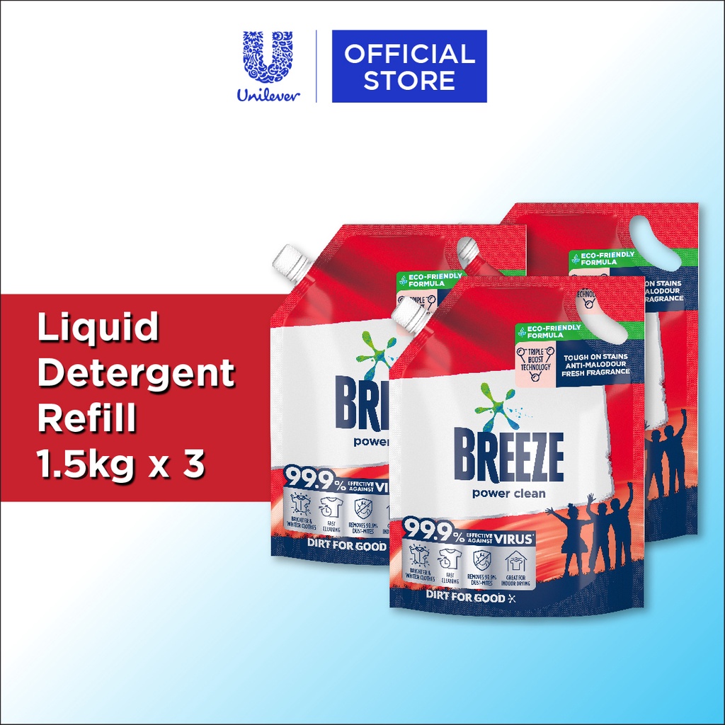 [Bundle of 3 Refill] Breeze Liquid Detergent Refill 1.5kg | Shopee ...
