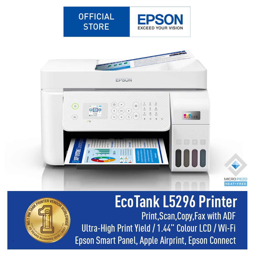 Epson EcoTank L5296 A4 Wi-Fi All-in-One Ink Tank Printer with ADF ...
