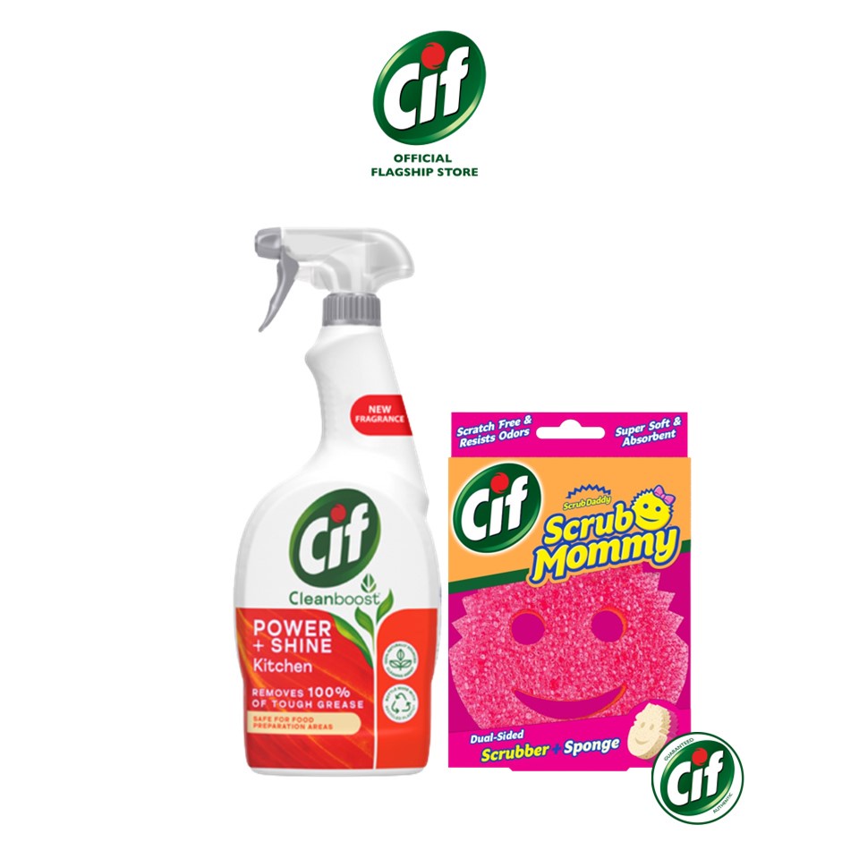 (Bundle) CIF Power and Shine Spray - Kitchen 700ml + Cif Scrub Mommy ...