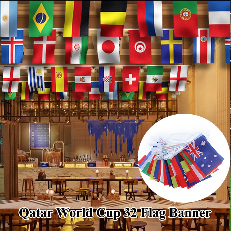 32 Flags World Cup String Flag Countries Around The World Decorations ...