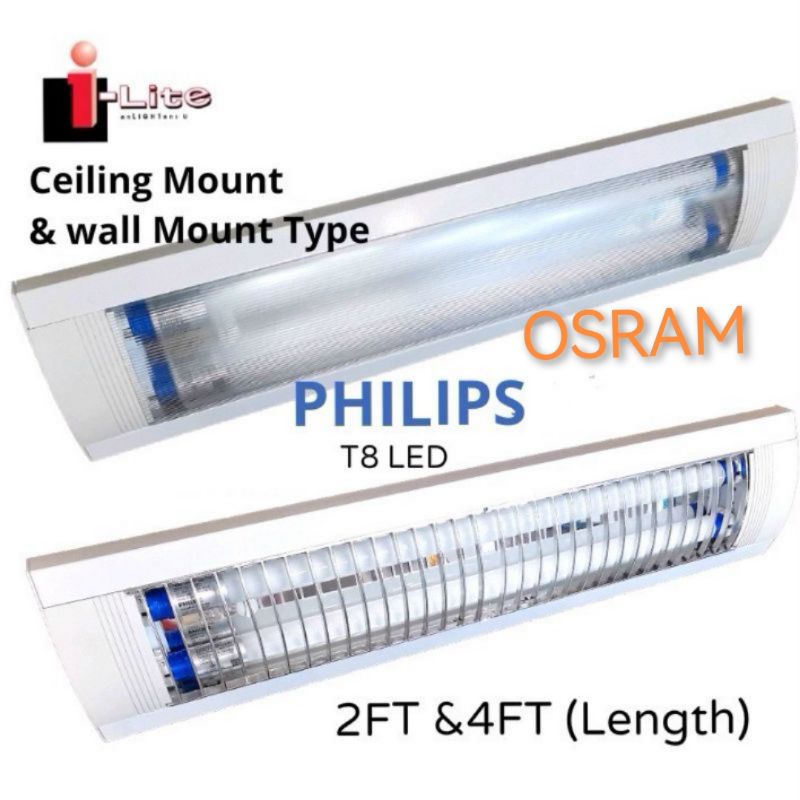 CEILING LIGHT COMPLETES WITH T8-LED TUBES PHILIPS /OSRAM (2FT/4FT ...