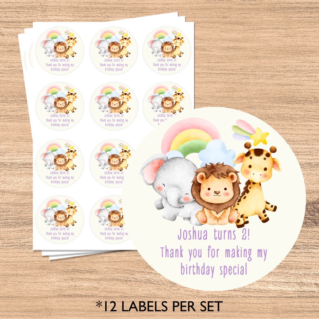 Personalised Birthday Sticker Labels Party Favor Labels Goodie Bag ...