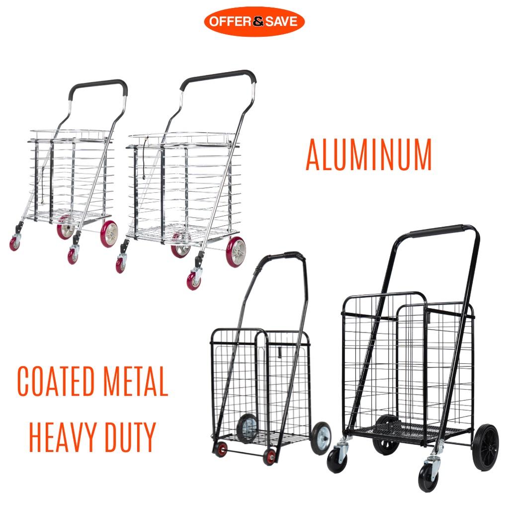 Aluminum Grocery Shopping Cart / Market Trolley With Swivel Wheel ...