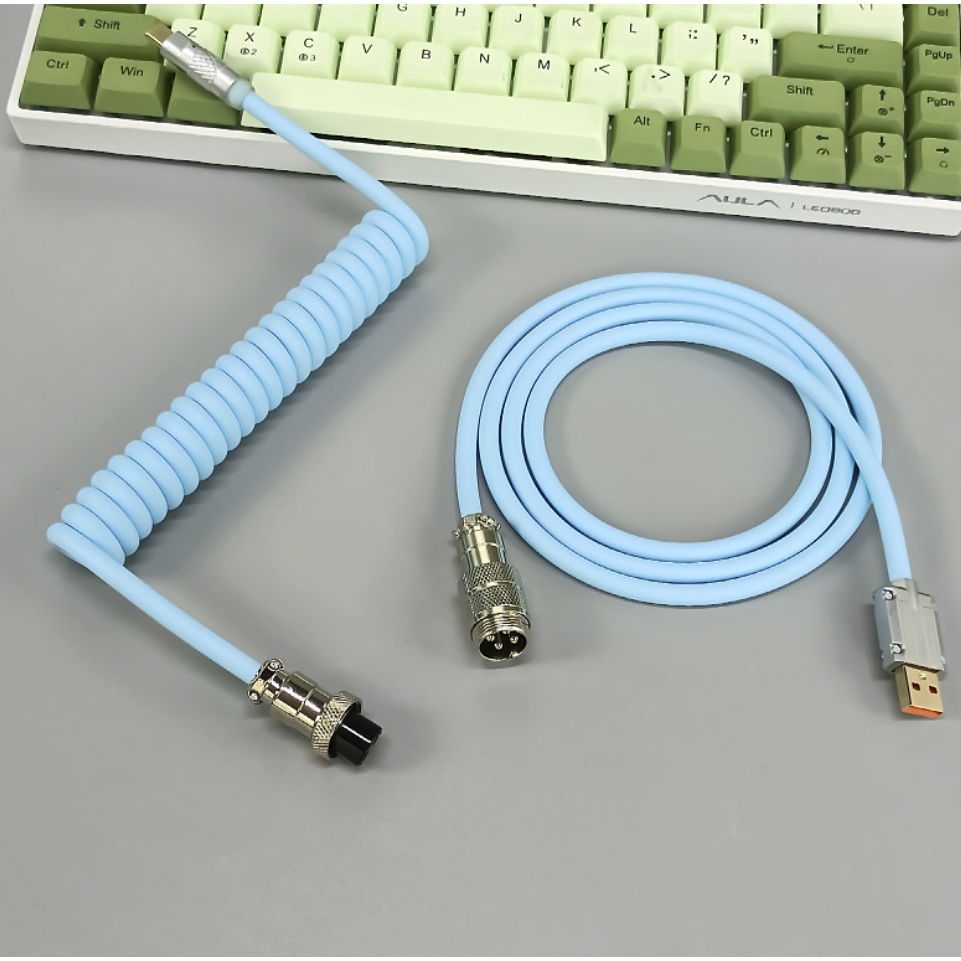 Mechanical Keyboard USB Type C Fast Charge Coiled Cable Aviator Cable ...