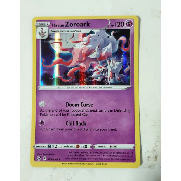 Pokemon hisuian zoroark holo and reverse holo lost origin card | Shopee Singapore