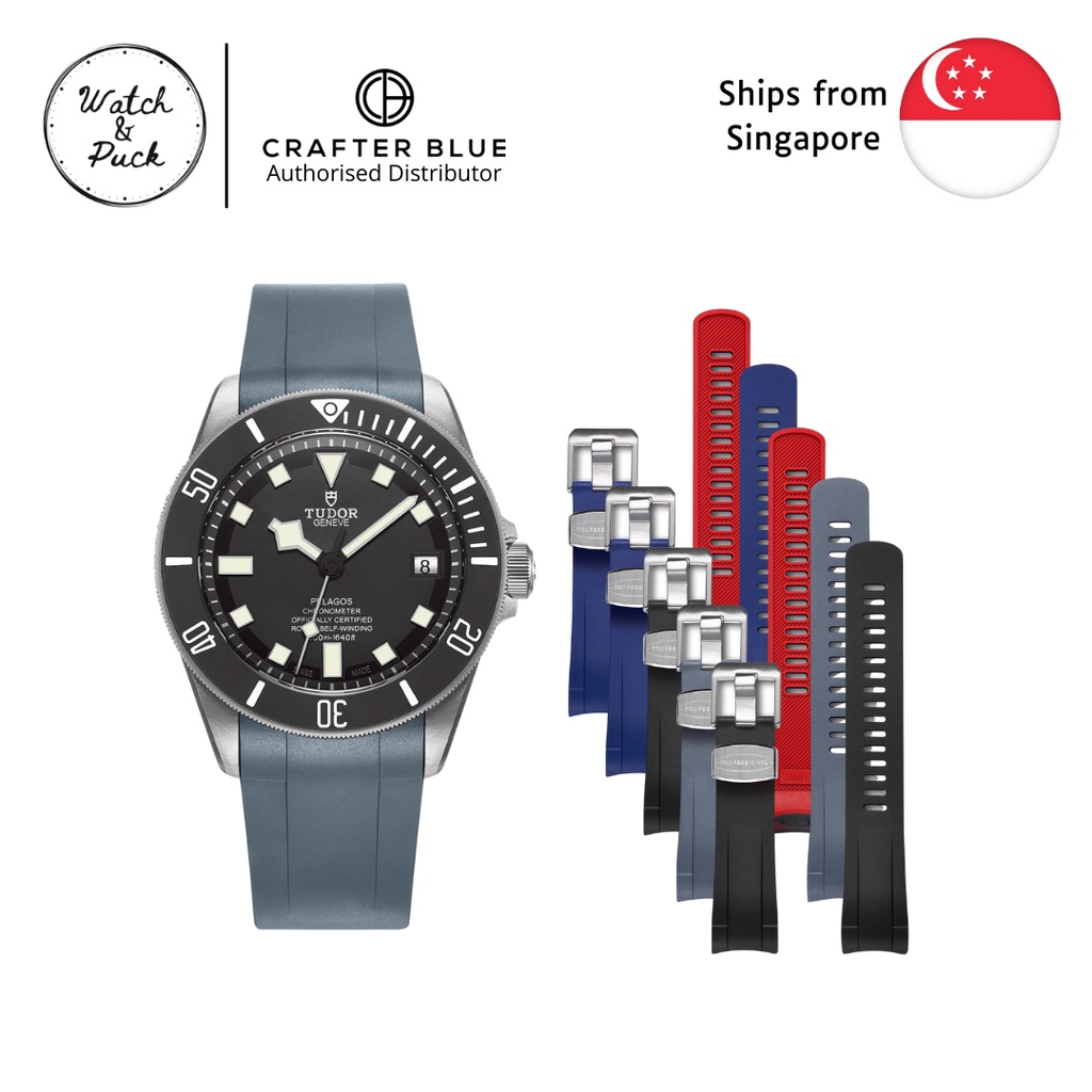 Crafter Blue Curved End Rubber Strap For TUDOR Pelagos (TD02) | Shopee ...