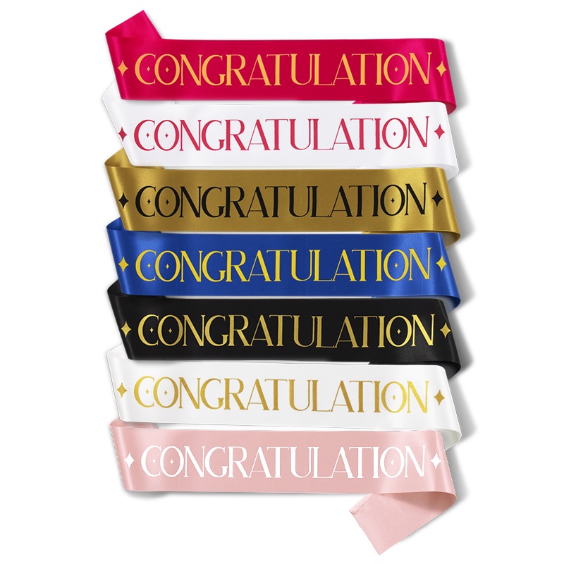 Congratulation Sash Selempang Graduation Party Accessory Decoration ...