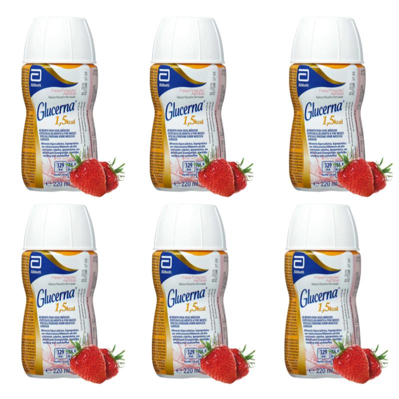 [Bundle of 6] Glucerna Plus Ready To Drink: 1.5kcal/ml Strawberry 220ml ...