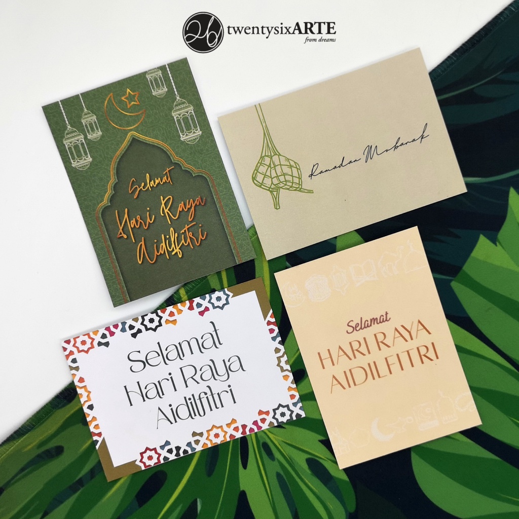 [SG] 8 pcs Set Mini Card Sized Hari Raya Greeting Gift Card Singapore Selamat Hari Raya ...
