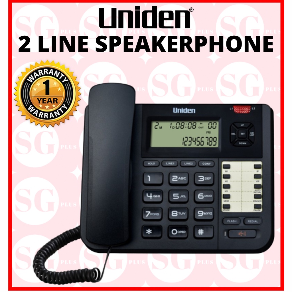 Uniden AT8502 2 Line System Speakerphone | Shopee Singapore