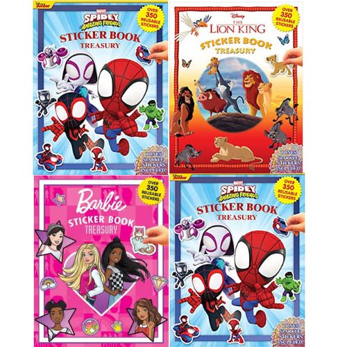Sticker Book Treasury : Disney Lion King/Spidey/Barbie (Phidal ...