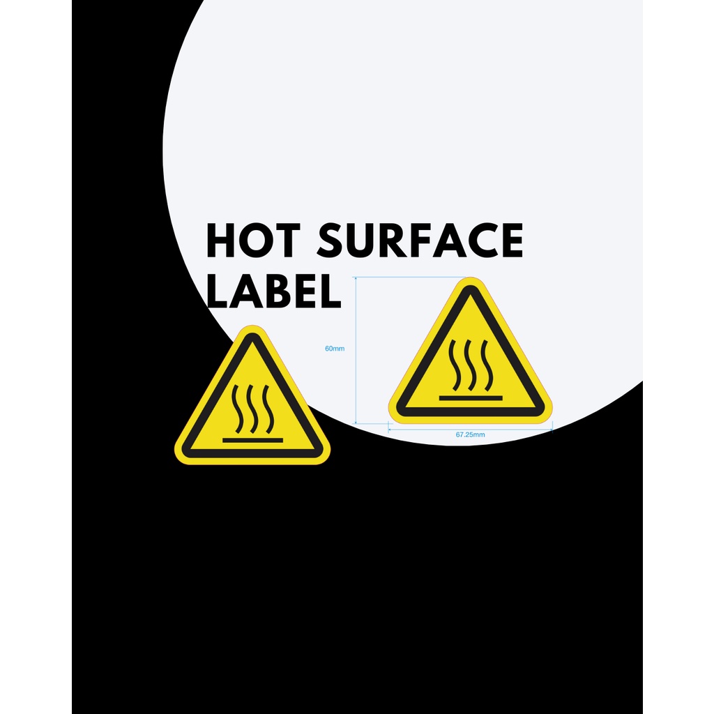 Hot Surface Self-Adhesive Warning Label. Reactive Stickers for Warning ...