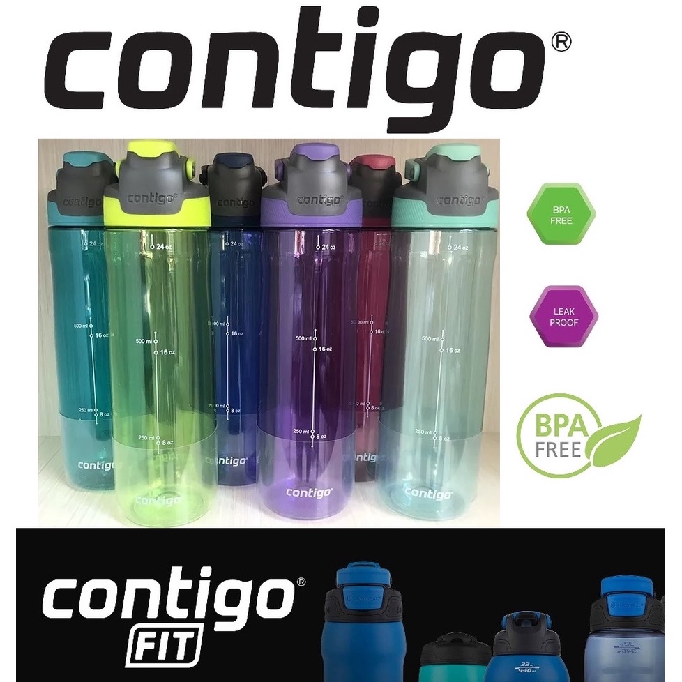 Contigo Fit AUTOSEAL Lid Spill Proof Water Bottle 24oz (709ml) | Shopee ...