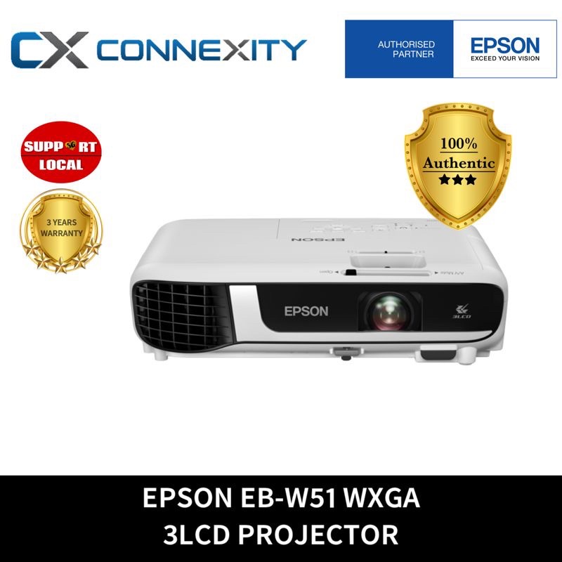 Epson EB-W51 WXGA 3LCD Projector | Epson Projectors | Portable ...