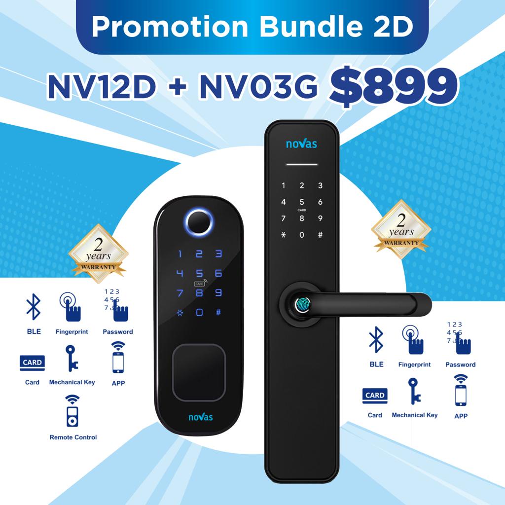 NOVAS Bundle 2D Promo | NV03G Smart Digital Gate Lock and NV12D Smart ...