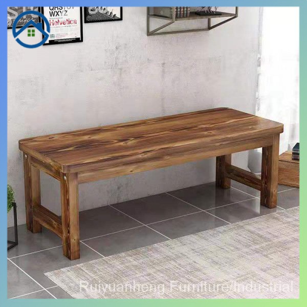 wooden bench wood stool Solid Wood Carbonized Rest Bench Long Bench ...
